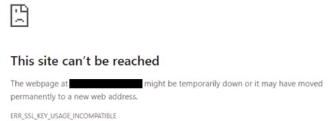 system manager shows err ssl key usage incompatible using chrome 119