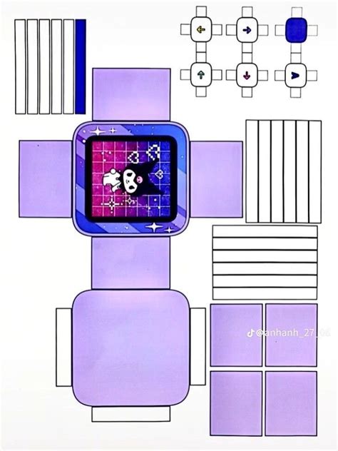 Eng 산리오 미니 컴퓨터 피젯토이 만들기 🎁무료 도안공유🎁 종이구관 그리는법 쉬운 만들기 페이퍼 크래프트 미니어쳐 종이인형 옷입히기 Hello Kitty