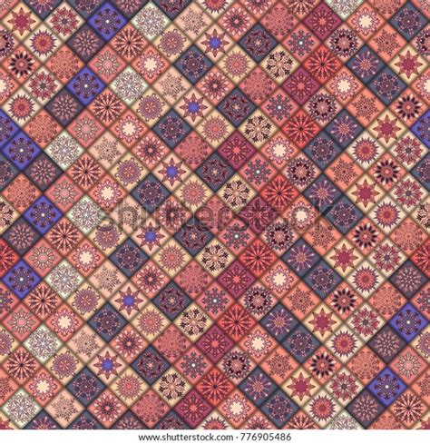 Vintage Seamless Pattern Tile Patchwork Elements Stock Vector Royalty Free 776905486