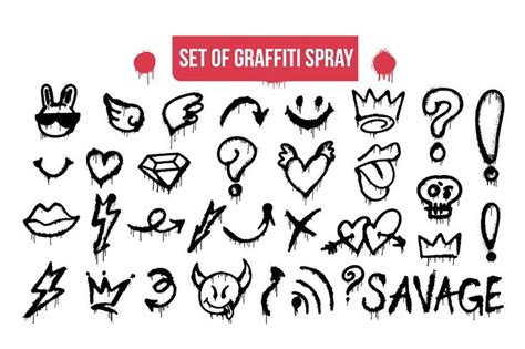 Set Of Graffiti Spray Pattern Graffiti Lettering Graffiti Writing Graffiti Words