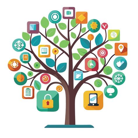 Designed Tree Mobile App Development 60317731 Vector Art At Vecteezy