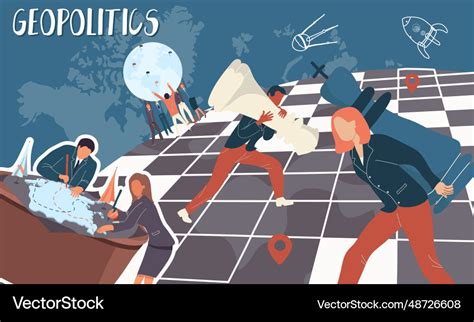 Geopolitics Flat Collage Royalty Free Vector Image