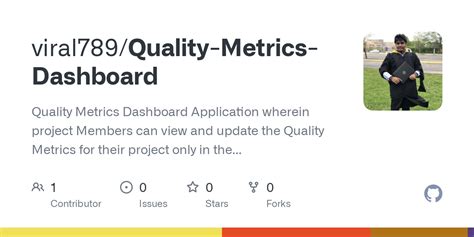 GitHub Viral789 Quality Metrics Dashboard Quality Metrics Dashboard Application Wherein