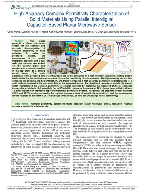 high accuracy complex permittivity characterization of solid materials