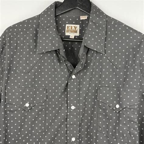 Ely Cattleman Western Mens Shirt Grey Pearl Snaps Depop