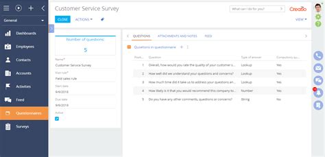 field surveys for creatio creatio marketplace