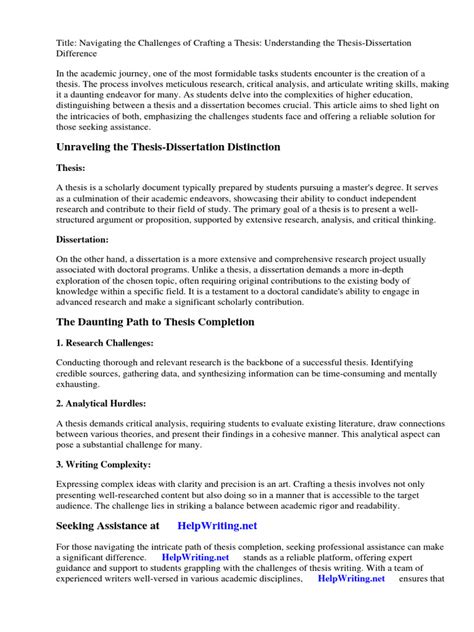 Thesis Dissertation Difference Download Free Pdf Thesis Cognition