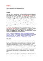 High Low Context Communication FACTS HIGH LOW CONTEXT COMMUNICATION Example Lets Say Youre