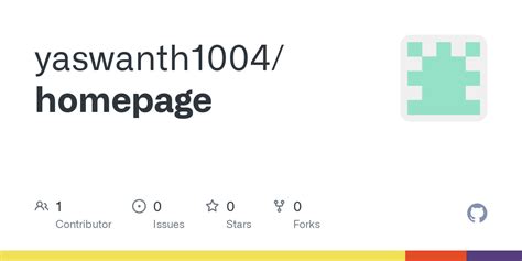GitHub Yaswanth Homepage