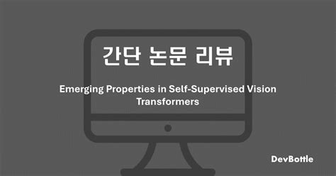 간단 리뷰 Emerging Properties In Self Supervised Vision Transformers