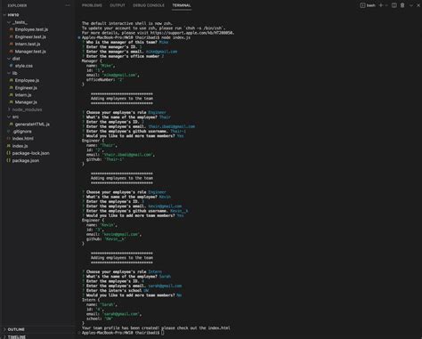 github thair i team profile generator