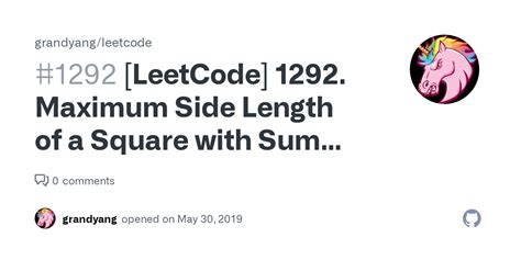 LeetCode 1292 Maximum Side Length Of A Square With Sum Less Than Or