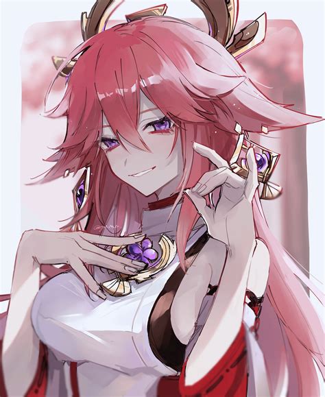 Ego Ego Inp Yae Miko Genshin Impact Commentary Request Highres