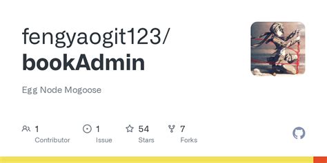 Github Fengyaogit123bookadmin Egg Node Mogoose