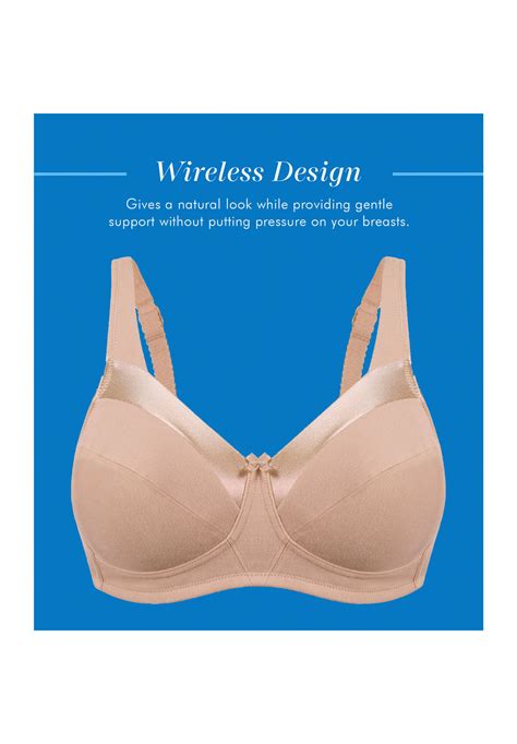 Wireless Cotton Bra With Satin Trim 5006715 Dark Pink Woman Within
