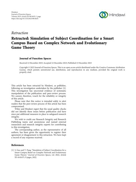 Pdf Retracted Simulation Of Subject Coordination For A Smart Campus Based On Complex Network