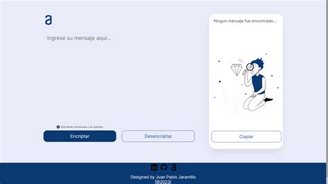 Github Jackgladyuschallenge 1 Alura Latam Aplicación Web Que Permite Encriptar Texto Pagina