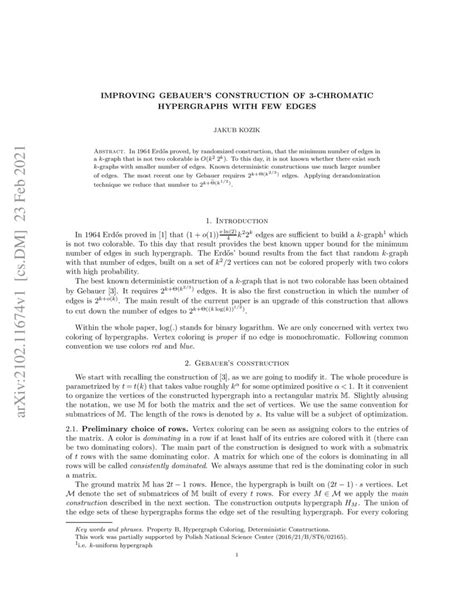 Improving Gebauers Construction Of 3 Chromatic Hypergraphs With Few