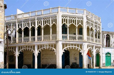 Colonial Style Building At The Street Of Massawa Eritrea Stock Image