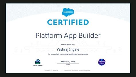 Salesforce Salesforcecertification Platformappbuilder Yashraj Ingale