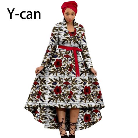 African Dresses For Women Bazin Riche Ankara Print Lace Formal Long