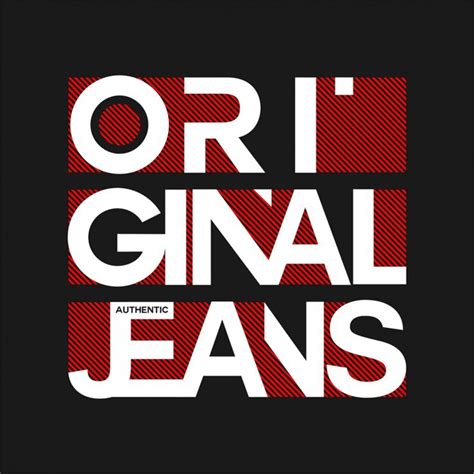 오리지널 청바지 타이포그래피 프리미엄 벡터