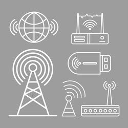 Wireless Six Signal Icons Royalty Free Vector Image
