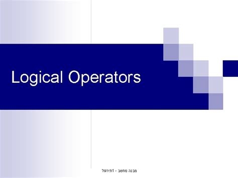 Logical Operators Boolean AND Operation Truth Table