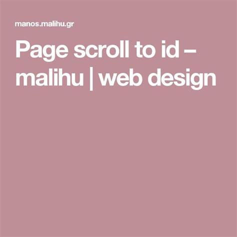 Page Scroll To Id Malihu Web Design Web Design Frontend