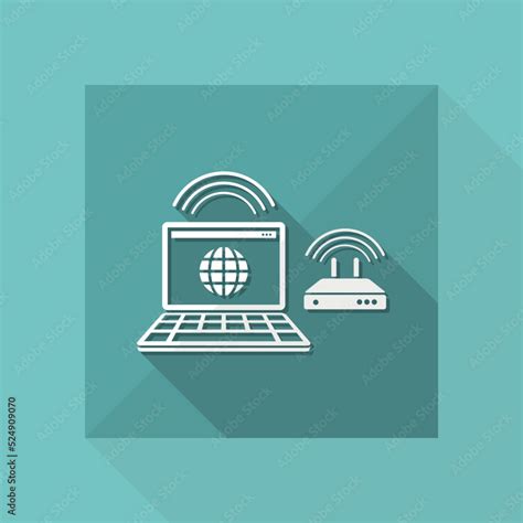 Wi Fi Modem And Web Connection Flat Minimal Icon Stock Vector Adobe Stock
