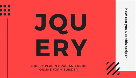 Free JQuery Plugin Drag And Drop Online Form Builder