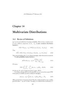 Multivariate Distributions CMU Statistics Multivariate Distributions Cmu Statistics Pdf