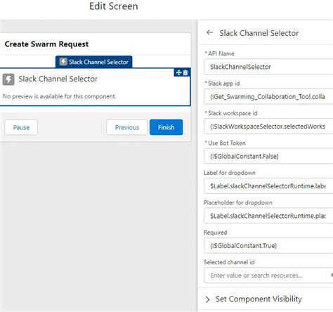 Sample Salesforce Flow To Create Swarm Request Using Slack For Service