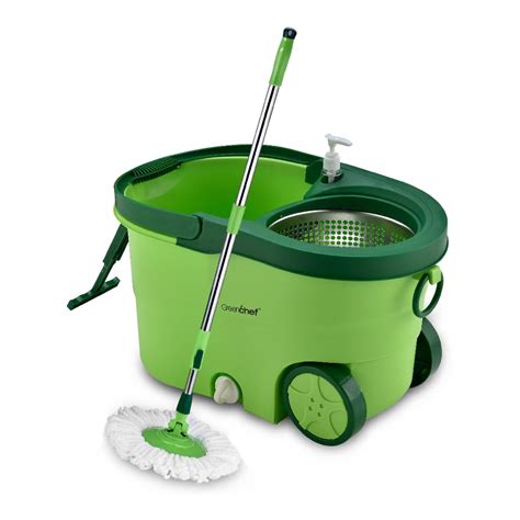Greenchef Spin Mop Set 360 Degree Stainless Steel Mop Set Green Thaneshop