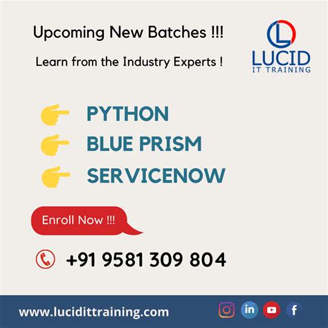 upcoming new batches lucid it training