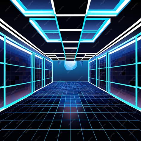 3d Wireframe Grid Room Background Vector Illustration Premium Ai Generated Vector