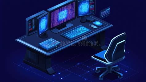 Ai Generated Hacker Workstation Stock Illustration Illustration Of