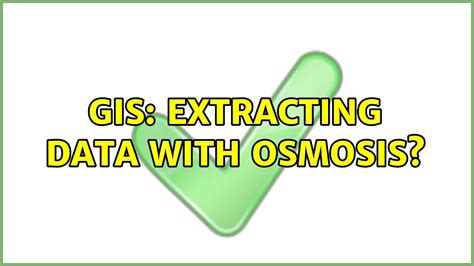 Gis Extracting Data With Osmosis Youtube