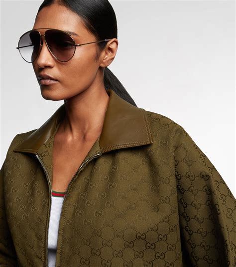 Oversized Aviator Sunglasses In Grey Gucci Mytheresa