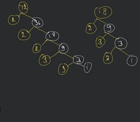 draw factor tree on a4 size sheet of 72 and 18