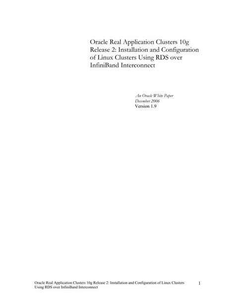 pdf installation and configuration of linux clusters using rds over infiniband inter dokumen
