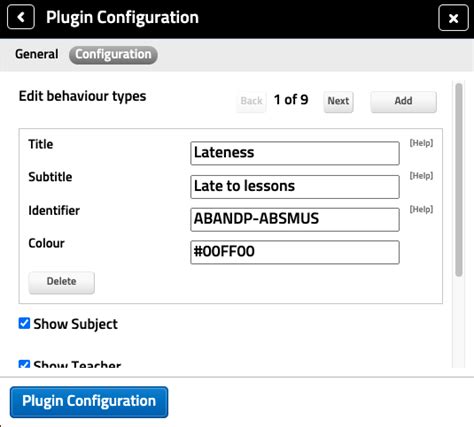 Configure Behaviour Pass