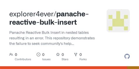 github explorer4ever panache reactive bulk insert panache reactive