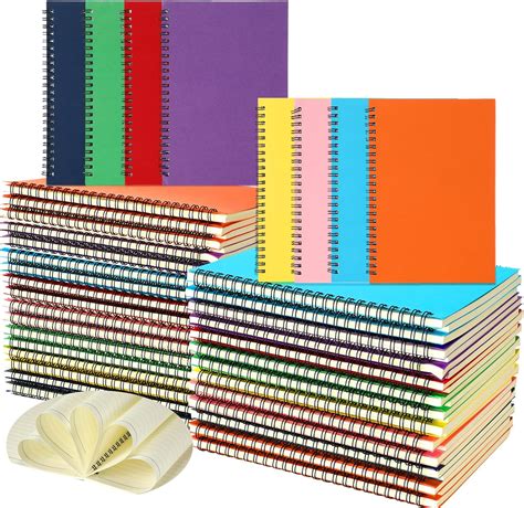 Yeaqee 60 Pack Spiral Notebook Bulk College Ruled Spiral Bound Notebooks Journals