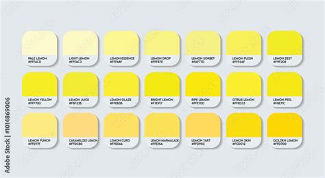 Lemon Color Palette Lemons Color Guide Palette With Color Names Catalog Samples Of Yellow With Lemon Color Palette Lemons Color Guide Palette With Color Names Catalog Samples Of Yellow With