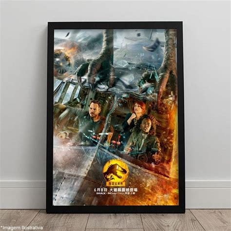 Quadro Jurassic World 3 Domínio 2022 Pôster C Moldura A3 Elo7