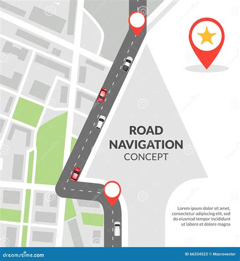 Road Navigation Concept Stock Vector Illustration Of Brochure 66334523