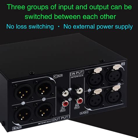 B033 3 Input To 3 Output Fully Balanced XLR Signal Passive Stereo Selector Switch Switcher
