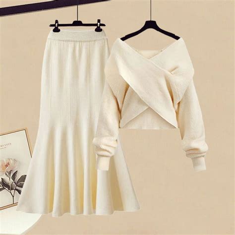 Plus Size Womens Suit Korean Style Fashion Slim Fit Knitted Sweater
