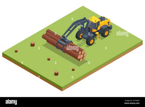 Isometric Log Loader Loading Equipment For Logging Log Loader For